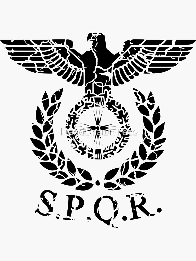 "Roman Emblem SPQR" Sticker for Sale by HandDrawnTees | Redbubble