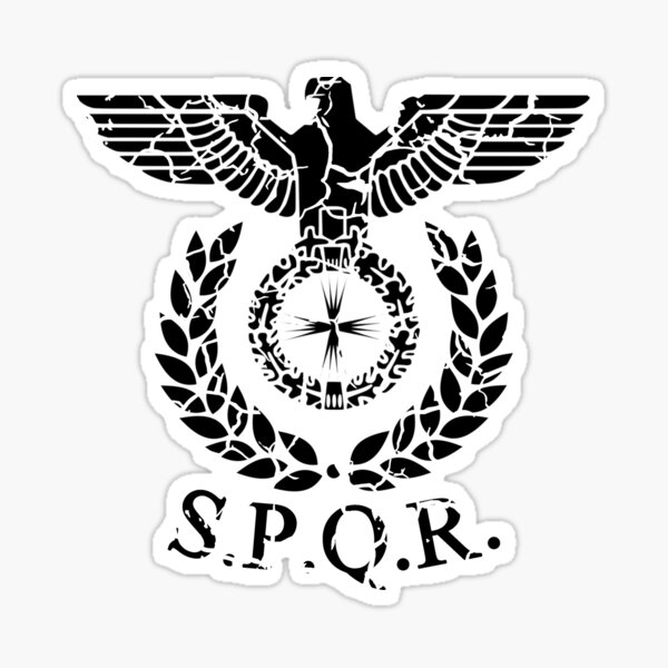 "Roman Emblem SPQR" Sticker for Sale by HandDrawnTees | Redbubble