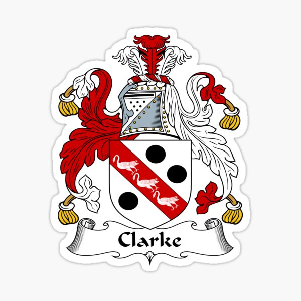 "Clarke " Sticker by HaroldHeraldry | Redbubble
