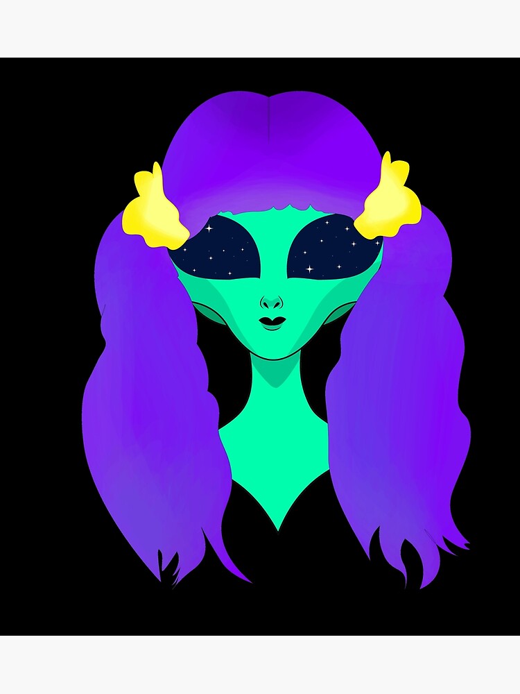 "Alien With Cute Hairstyle" Poster for Sale by docado | Redbubble