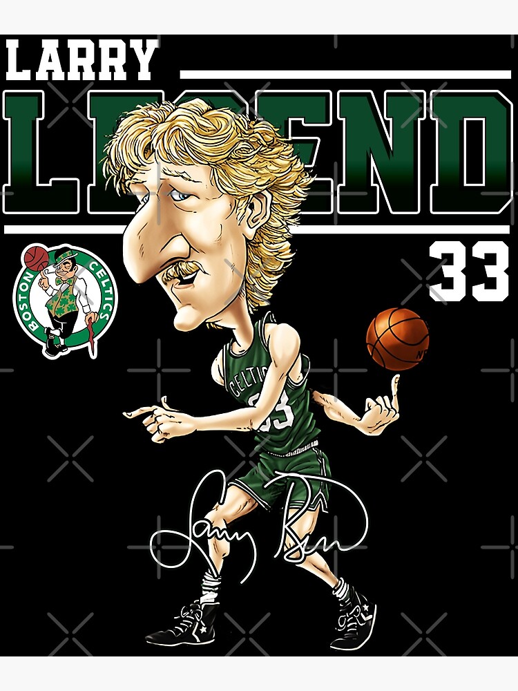 Lámina fotográfica «Larry Bird Legend Baloncesto Air Bird Signature ...