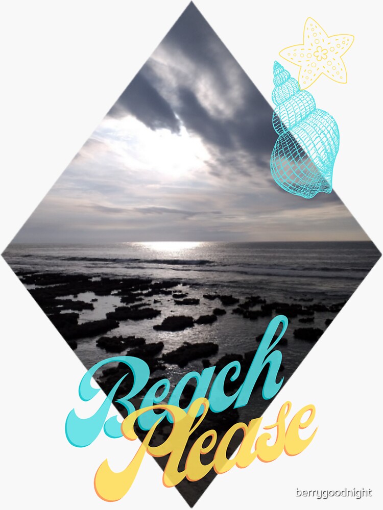 "Beach Please" Sticker for Sale by berrygoodnight | Redbubble