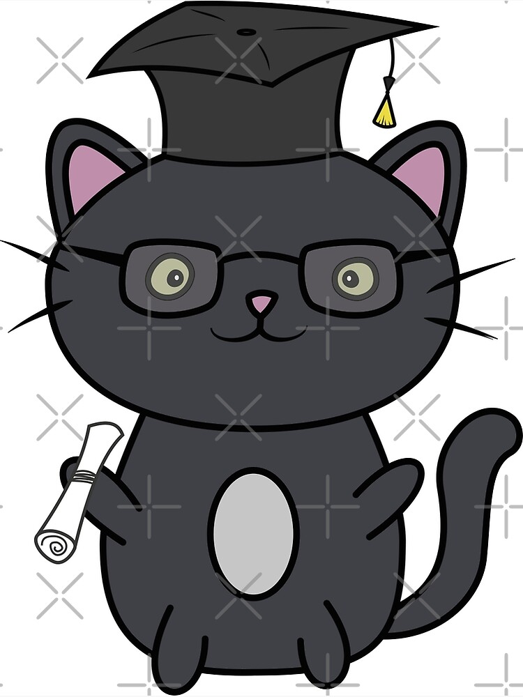 Póster «Lindo gato graduado con birrete y certificado - Smart Cat» de ...