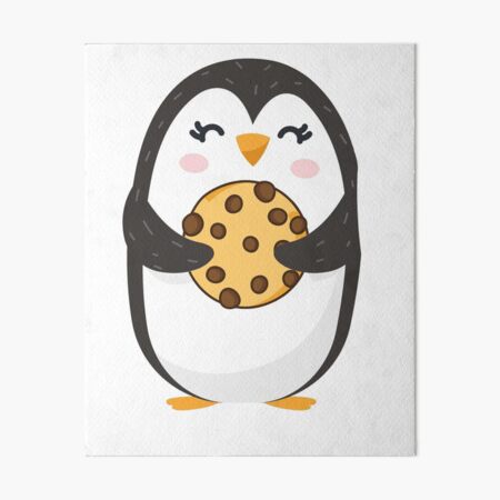 "Cute Penguin eating cookie/Best gift for penguins and cookies lovers ...