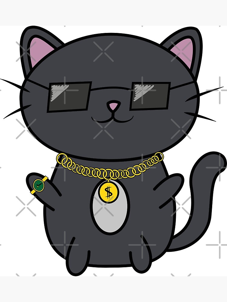 "Cute rich cat - Cool Cash Cat" Poster for Sale by xP42 | Redbubble