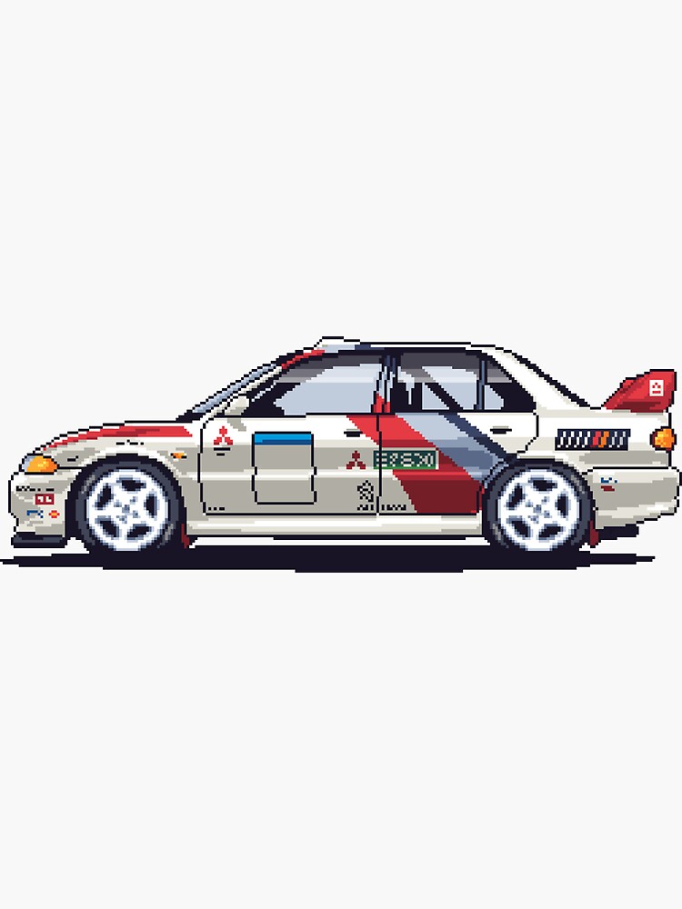 "Lancer Evolution II Rally Pixel Art" Sticker for Sale by Kiddograph ...