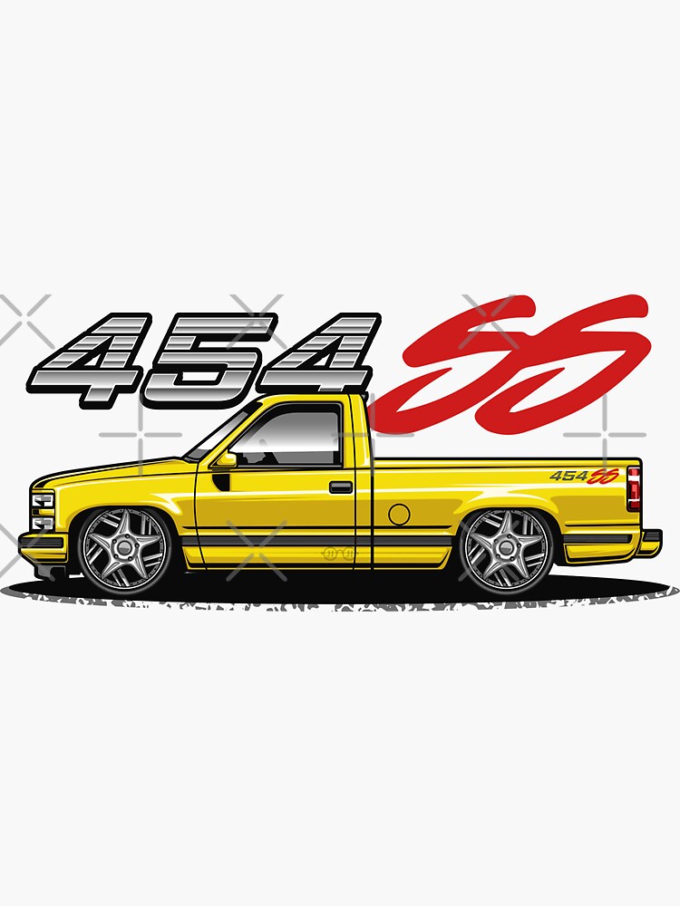 "Chevy 454 SS Pickup Truck (Clear Yellow)" Sticker for Sale by ...