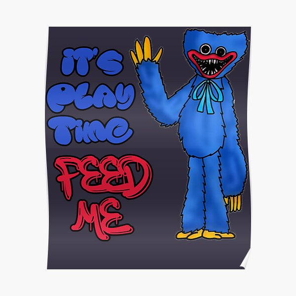 "Huggy Wuggy Its Playtime Feed Me Funny Gift For Gamers Retro Vintage ...