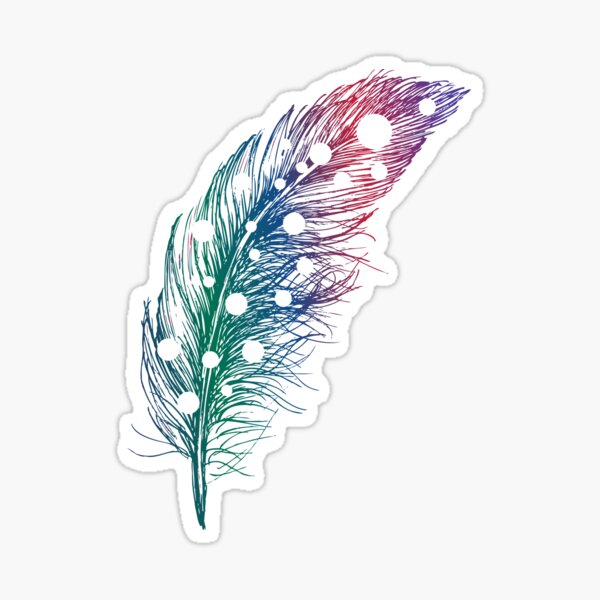 "feather" Sticker for Sale by TopBaseline | Redbubble