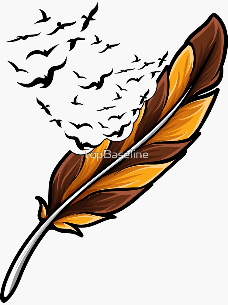 "feather" Sticker for Sale by TopBaseline | Redbubble