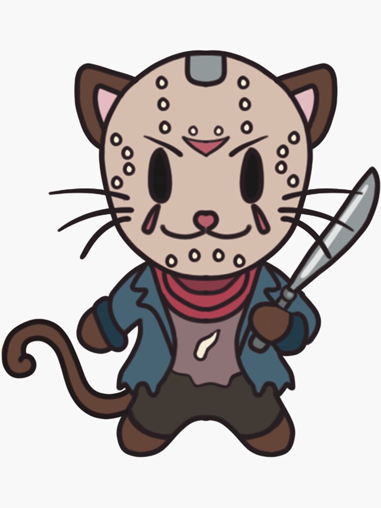 "Friday the 13th Jason Cat Classic" Sticker for Sale by dupratgxkn ...