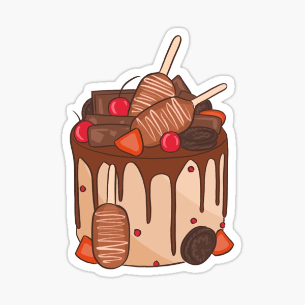 "Chocolate Ice cream Cake " Sticker for Sale by StickerBaker | Redbubble