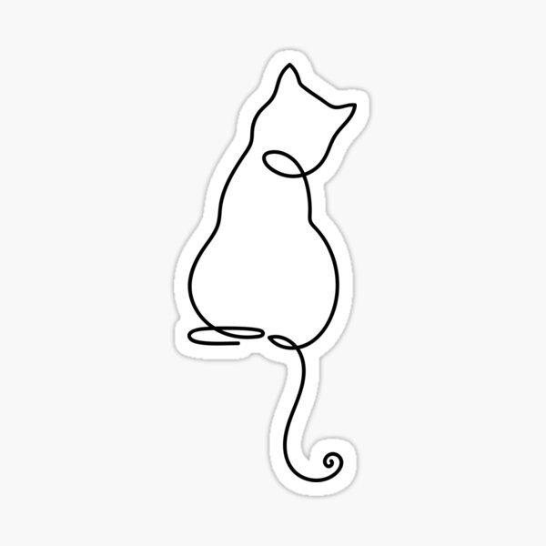 "Cat Outline" Sticker for Sale by 3Mounir3 | Redbubble