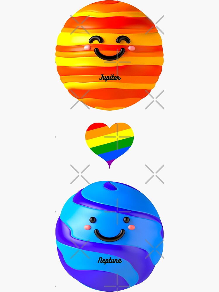 "Jupiter LOVE Neptune" Sticker for Sale by RoccoTeo | Redbubble