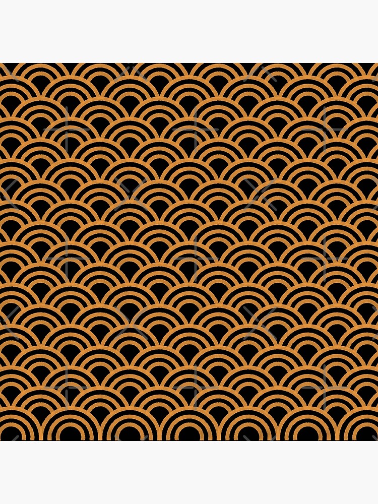 "Japanese Seigaiha Gold and Black Pattern Kimono " Poster for Sale by ...