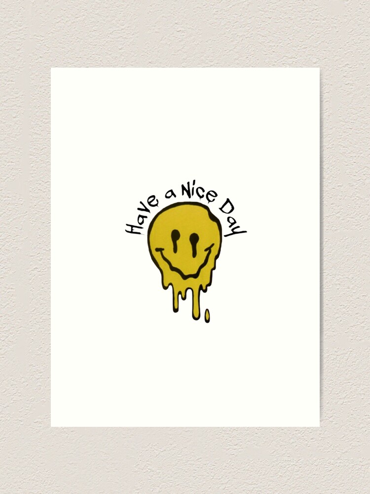 "Yellow Dripping Smiley Face" Art Print for Sale by Bhmnabil18 | Redbubble