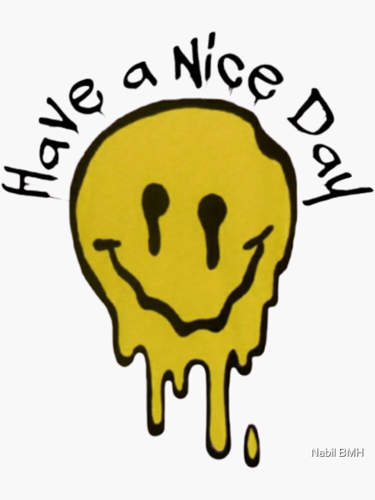 "Yellow Dripping Smiley Face" Sticker for Sale by Bhmnabil18 | Redbubble