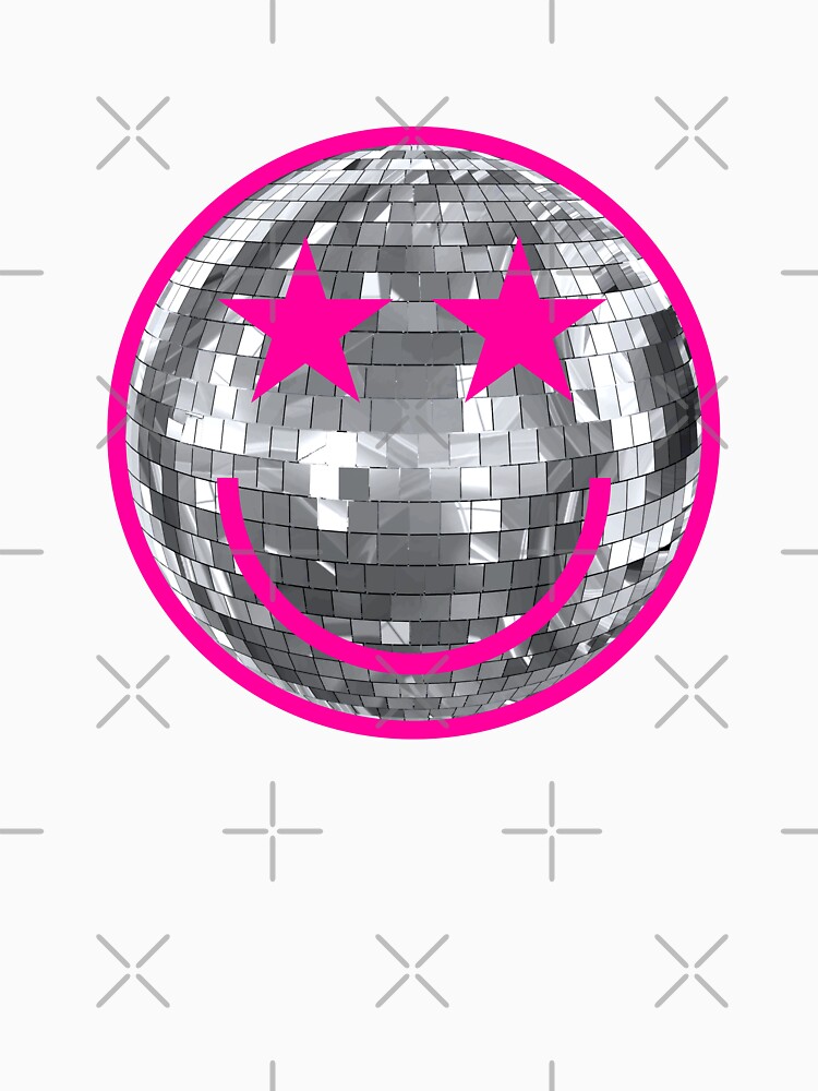 "Pink preppy disco ball smiley" T-shirt for Sale by Suusck | Redbubble ...