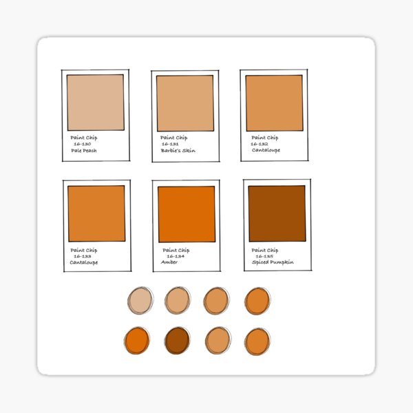 "Orange Paint Chip Samples" Sticker for Sale by Curlygirl12 | Redbubble