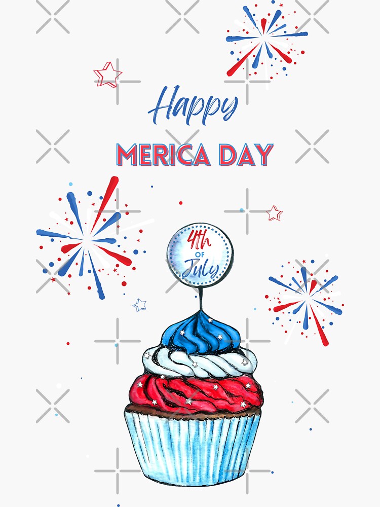 " Happy Birthday Merica" Sticker for Sale by MyJunkboxImages | Redbubble