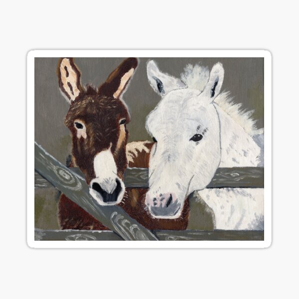 "Donkey and mule" Sticker for Sale by savousepate | Redbubble
