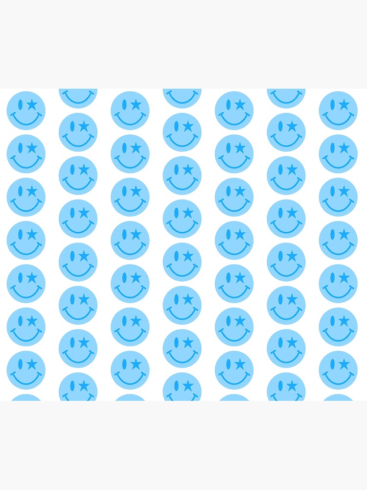 "Blue Preppy Smiley Face " Throw Blanket for Sale by jmhCreates | Redbubble