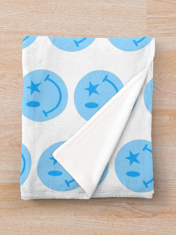 "Blue Preppy Smiley Face " Throw Blanket for Sale by jmhCreates | Redbubble