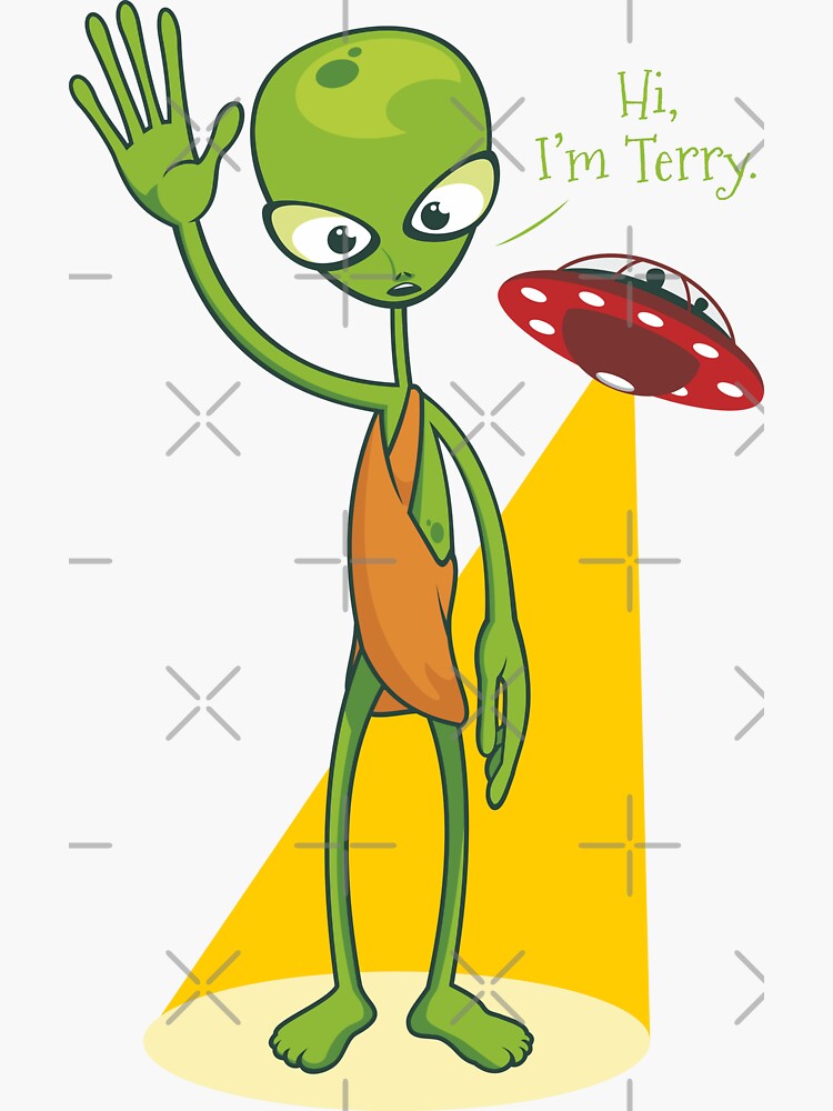 "Terry The Alien" Sticker for Sale by jamieleeart | Redbubble