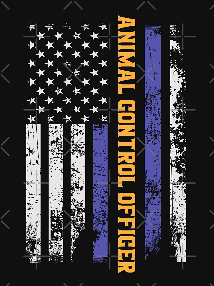 "Animal Control Officer Flag Wildlife Rescue Patrol Control Vintage" T ...