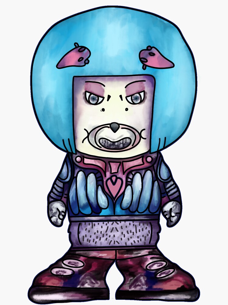 "The Blue Helmet Girl based on David Choe Graffiti" Sticker for Sale by ...