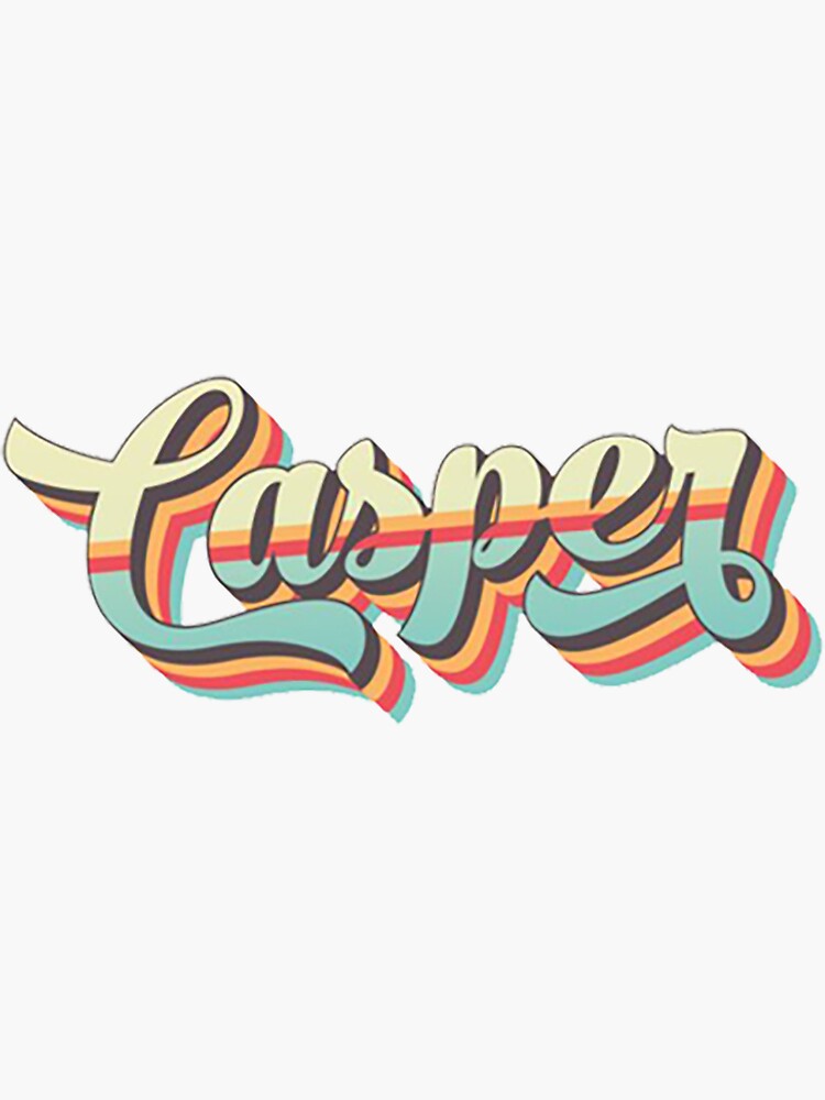 "Casper name - cool 70s retro font surf style" Sticker for Sale by ...