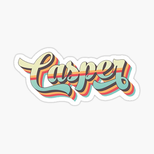 "Casper name - cool 70s retro font surf style" Sticker for Sale by ...