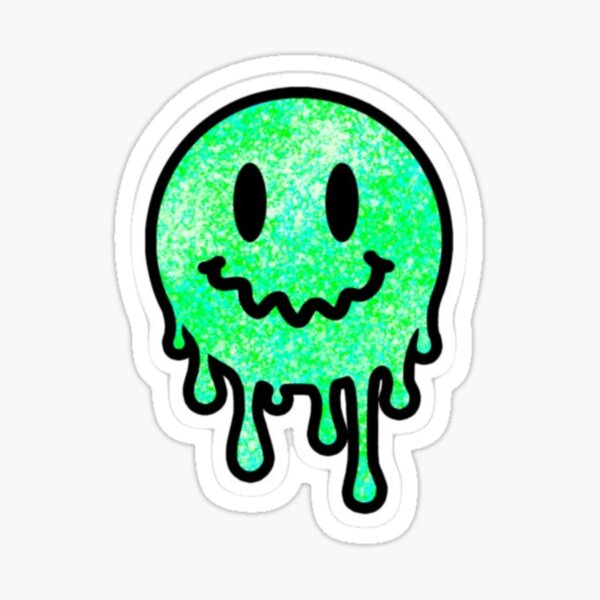 "Green Dripping Smiley Face" Sticker for Sale by Bhmnabil18 | Redbubble