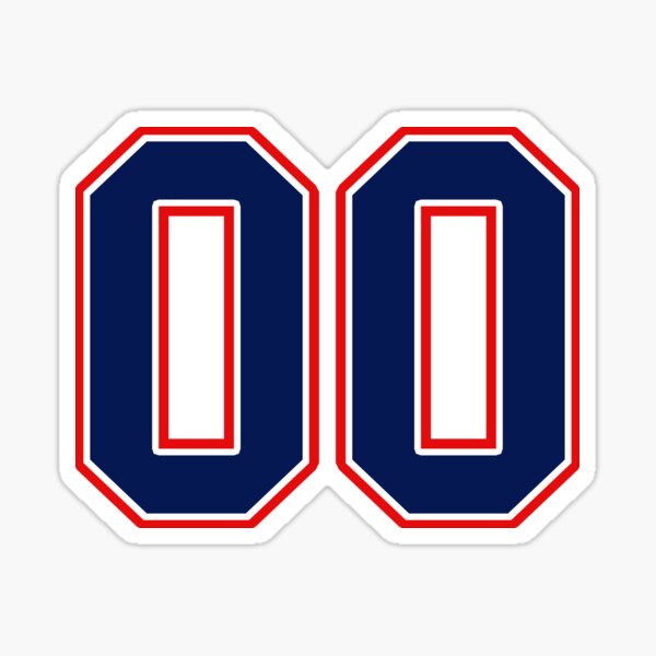 "Sports Jersey Number Zero 00" Sticker for Sale by MSBDesign | Redbubble