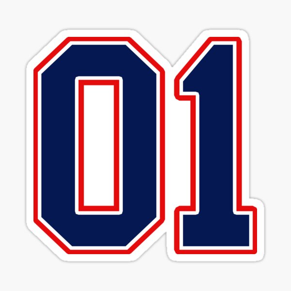"Sports Jersey Number One 01" Sticker for Sale by MSBDesign | Redbubble
