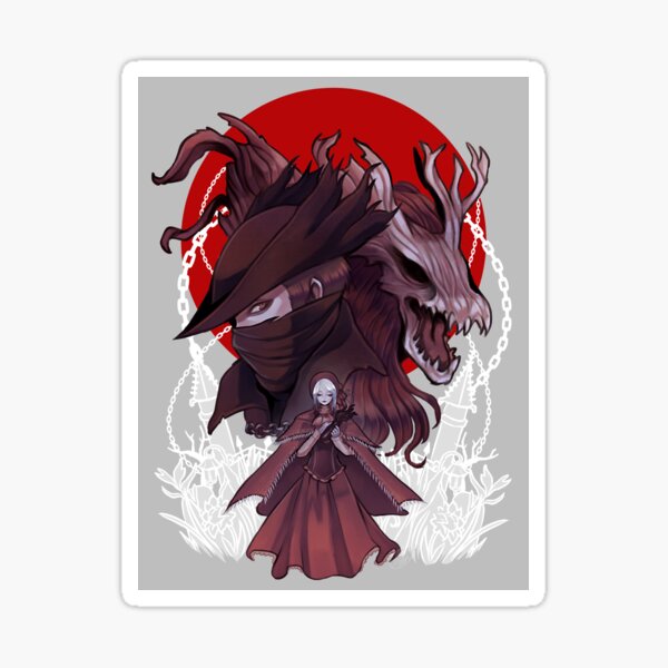 "BLOODBORNE (v.2)" Sticker by mad-maddie | Redbubble