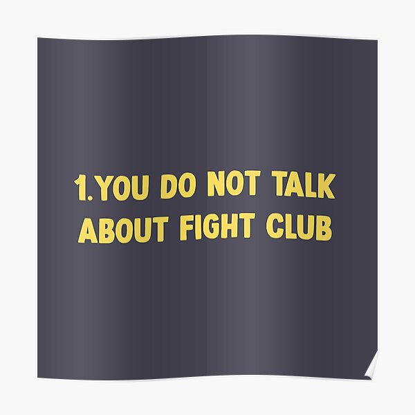 "Fight Club, first rule, mustard" Poster for Sale by perezzzoso | Redbubble