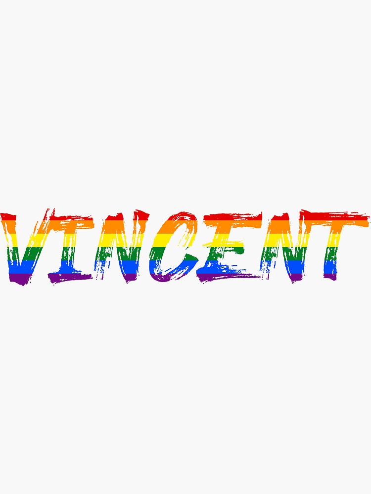 "Men rainbow name gay Vincent" Sticker for Sale by LoveIsColorful ...