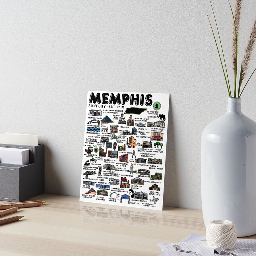 "Memphis Map " Art Board Print for Sale by fiberandgloss | Redbubble