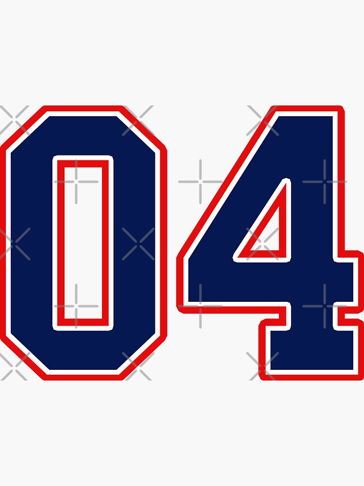 "Number Four 04 Sports Jersey" Sticker for Sale by MSBDesign | Redbubble
