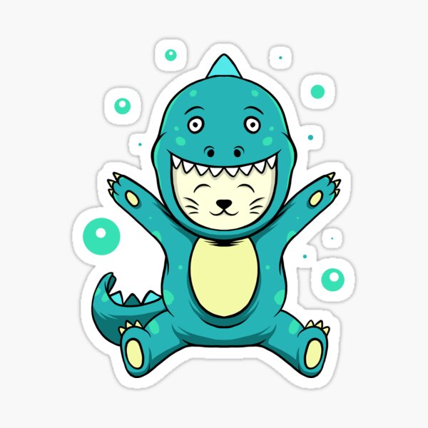 "Cat Dinosaur" Sticker for Sale by Urban13 | Redbubble