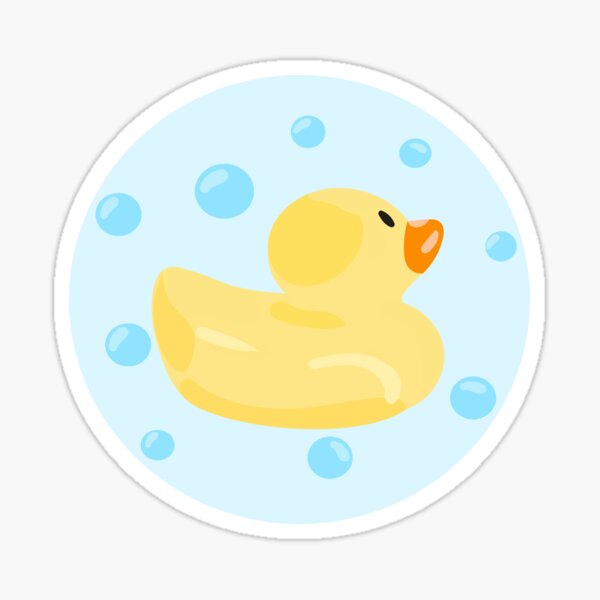 "Rubber Duck and Bubbles Graphic" Sticker for Sale by sugar-snaps ...