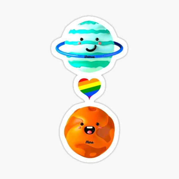 "Uranus LOVE Mars" Sticker for Sale by RoccoTeo | Redbubble