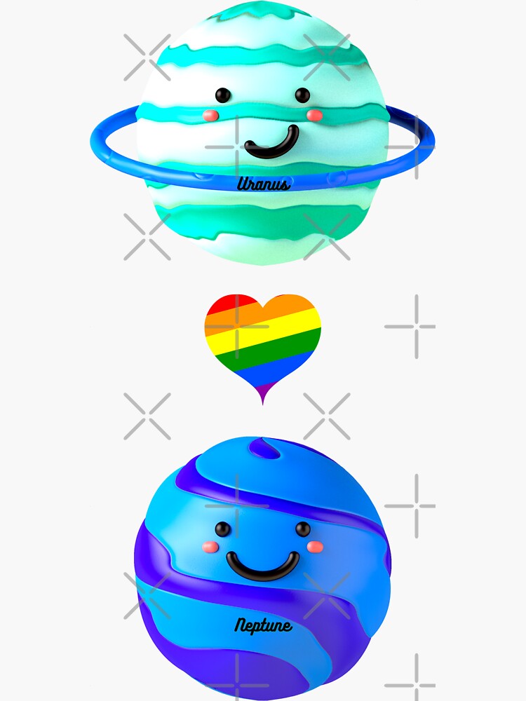 "Uranus LOVE Neptune" Sticker for Sale by RoccoTeo | Redbubble