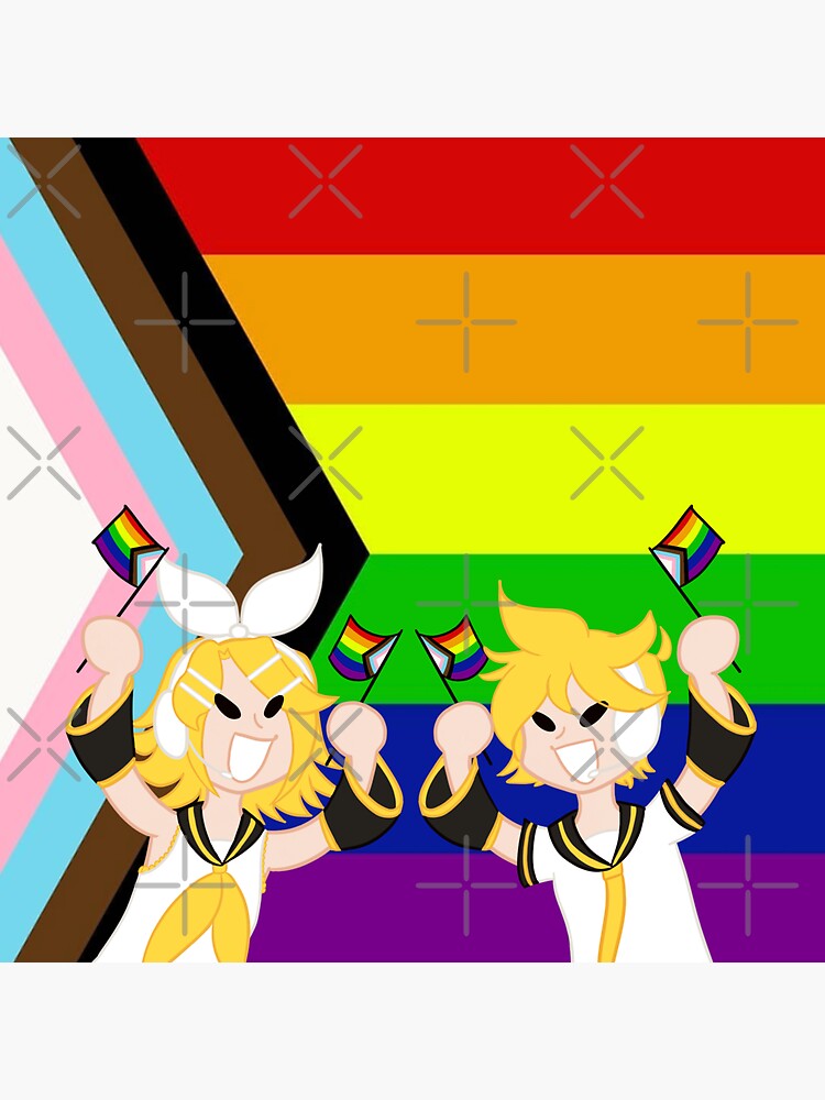 "Progress Flag Rin and Len Kagamine" Sticker for Sale by Vee-s-World ...