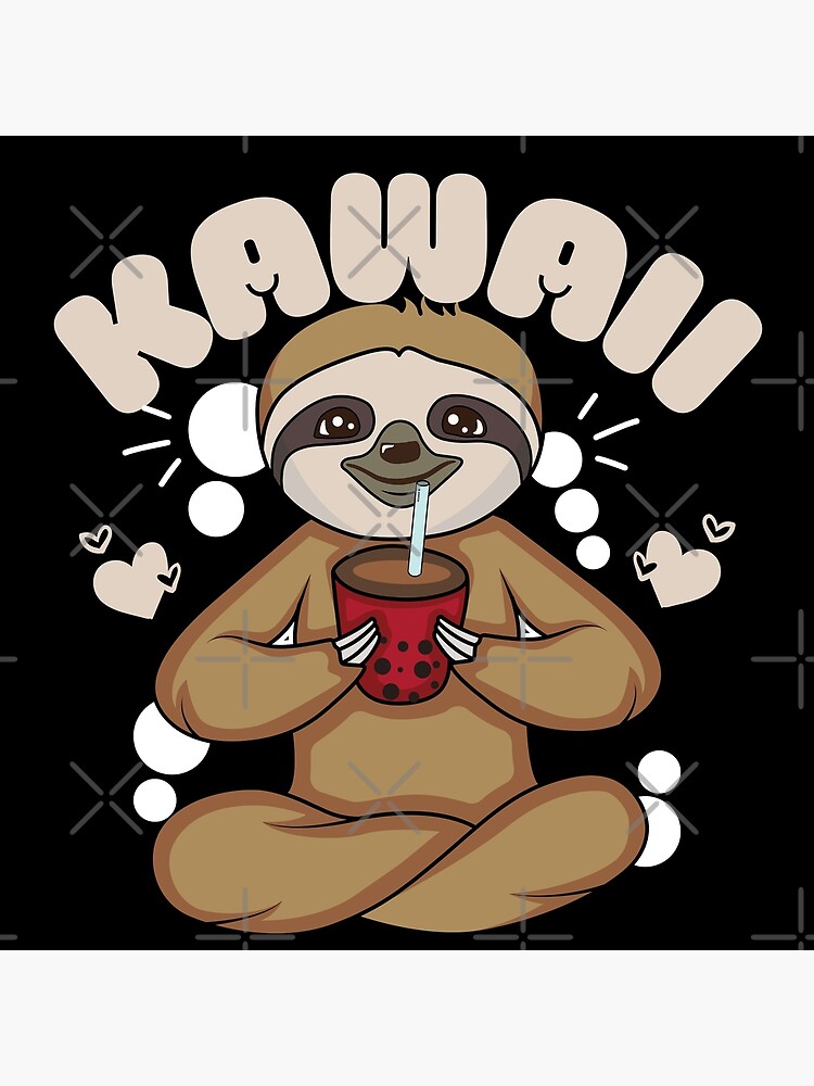 "Kawaii Sloth Drinking Boba" Poster for Sale by FurioInc | Redbubble