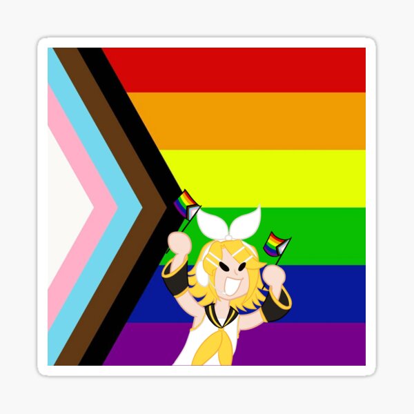 "Progress Flag Rin Kagamine" Sticker by Vee-s-World-111 | Redbubble