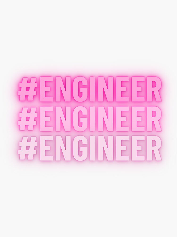 "#engineer Trendy Aesthetic engineering pink" Sticker for Sale by ...