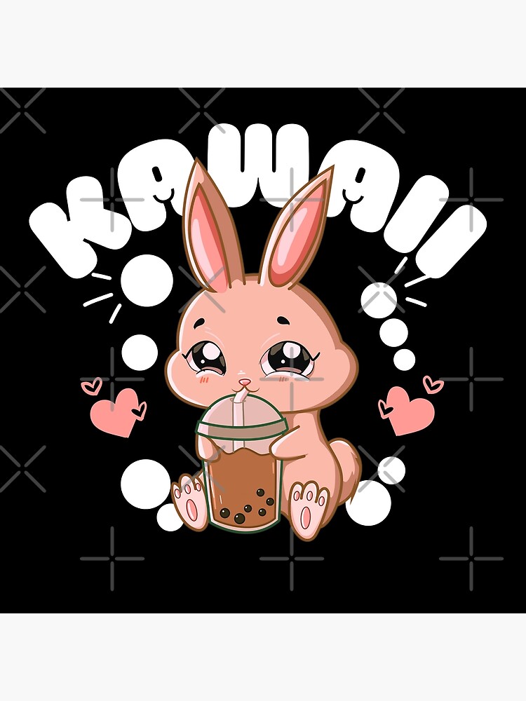 "Kawaii bunny drinking boba" Poster for Sale by FurioInc | Redbubble