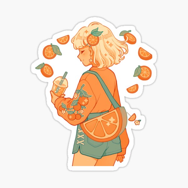 "orange bag" Sticker for Sale by freshbobatae | Redbubble